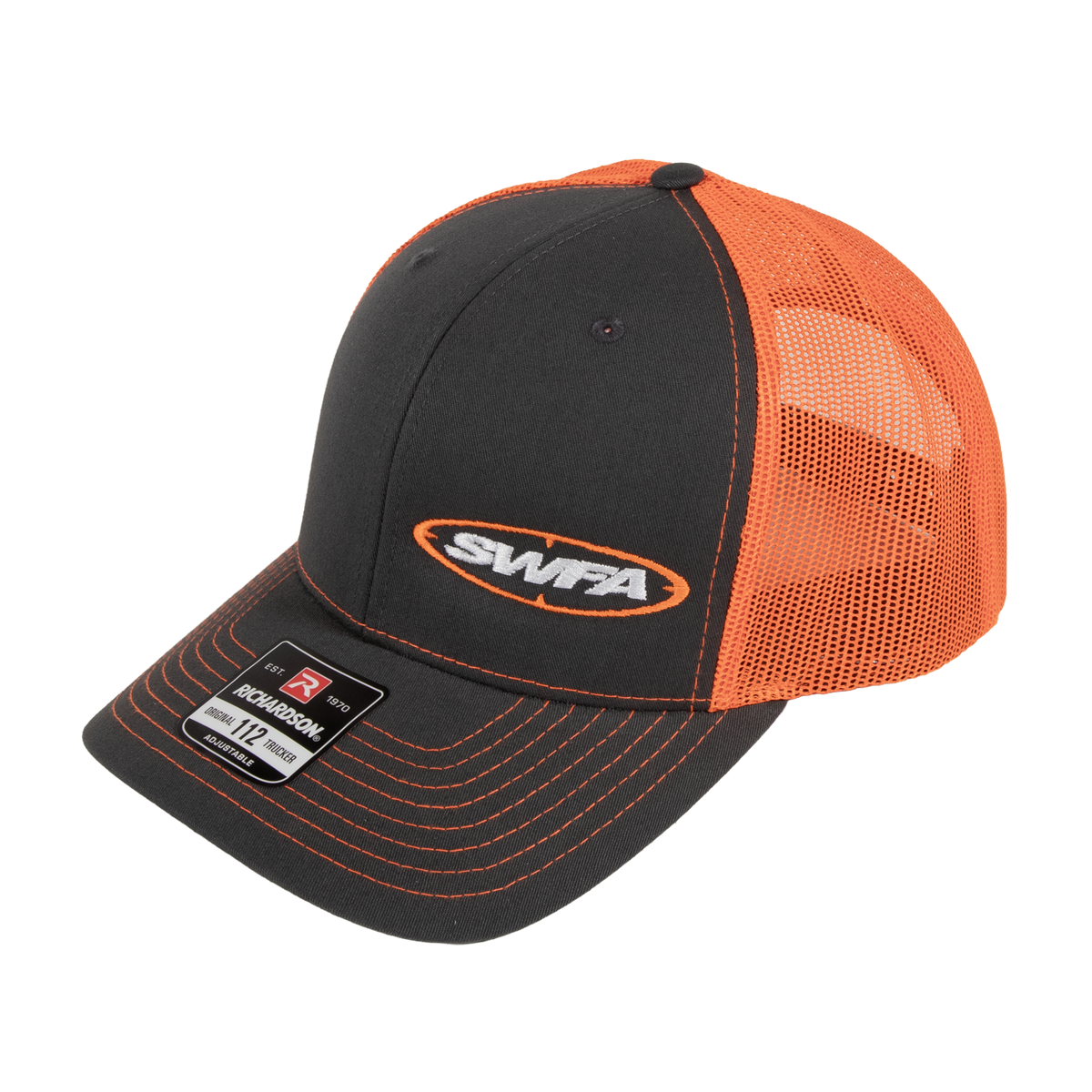SWFA SnapBack Charcoal & Orange Trucker Hat